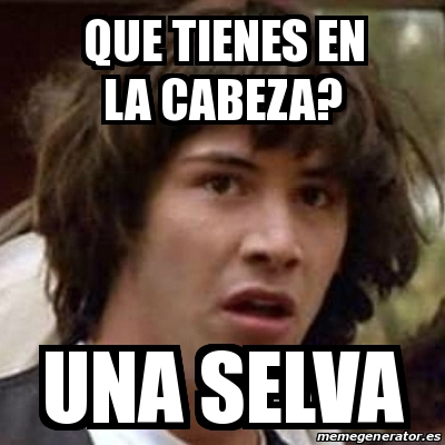Meme Keanu Reeves - Que Tienes En La Cabeza? Una Selva - 18904725