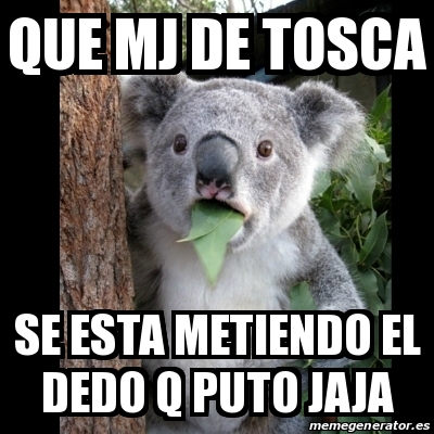 Meme Koala - que mj de tosca se esta metiendo el dedo q puto jaja ...