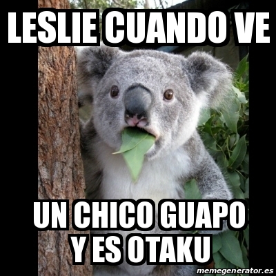 Meme Koala - Leslie cuando ve UN CHICO GUAPO y es otaku - 18922776
