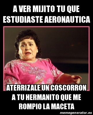Meme Personalizado - a ver mijito tu que estudiaste aeronautica ...