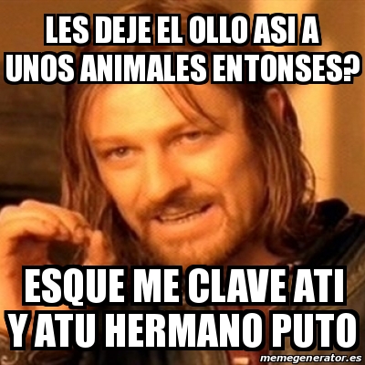 Meme Boromir - les deje el ollo asi a unos animales entonses? esque me ...