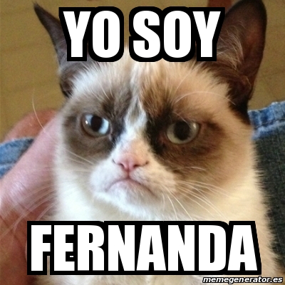 Meme Grumpy Cat - yo soy fernanda - 19153744