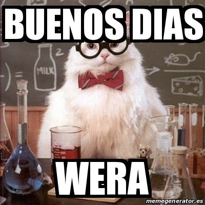 Meme Chemistry Cat - buenos dias wera - 19263995