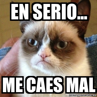 Meme Grumpy Cat - en serio... me caes mal - 19038718