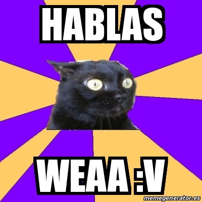 Meme Anxiety Cat - hablas weaa :v - 19303212