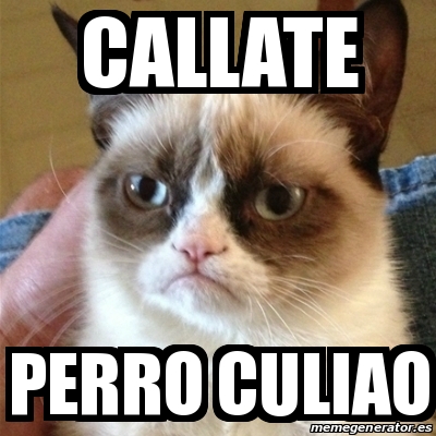 Meme Grumpy Cat - callate perro culiao - 19330710