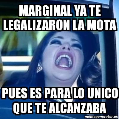 Meme Personalizado - Marginal ya te legalizaron la mota Pues es para lo ...