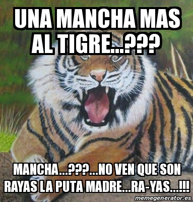Meme Personalizado - Una mancha mas al tigre...??? Mancha...???...no ...