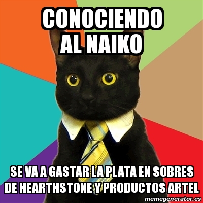Meme Business Cat - Conociendo al naiko se va a gastar la plata en ...