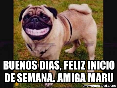 Meme Personalizado - buenos dias, feliz inicio de semana. amiga maru ...
