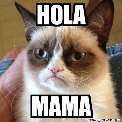 Meme Grumpy Cat - hola mama - 19559829