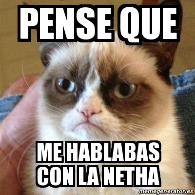 Meme Grumpy Cat - pense que me hablabas con la netha - 19564149