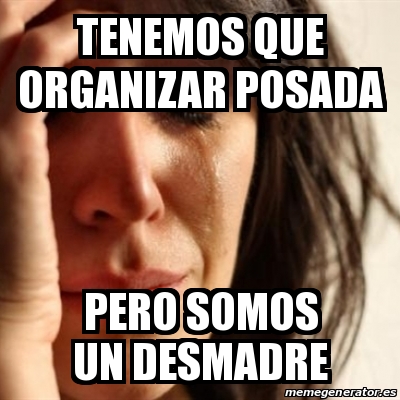 Meme Problems - tenemos que organizar posada pero somos un desmadre ...
