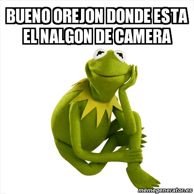 Meme Kermit the frog - bueno orejon donde esta el nalgon de camera ...
