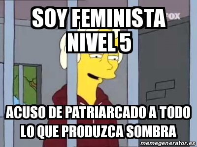 Meme Personalizado - SOY FEMINISTA NIVEL 5 ACUSO DE PATRIARCADO A TODO ...