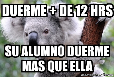Meme Personalizado - DUERME + DE 12 HRS sU ALUMNO DUERME MAS QUE ELLA ...