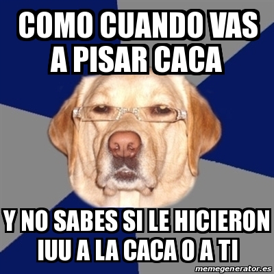 Meme Perro Racista - COMO CUANDO VAS A PISAR CACA Y NO SABES SI lE ...