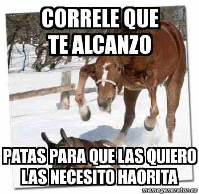 Meme Personalizado - correle que te alcanzo patas para que las quiero ...