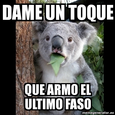 Meme Koala - dame un toque QUE armo EL ultimo FASO - 2133178