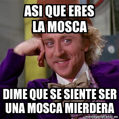 Meme Willy Wonka - asi que eres la mosca dime que se siente ser una ...
