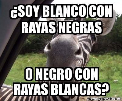 Meme Personalizado - Â¿Soy Blanco con rayas negras o negro con rayas ...