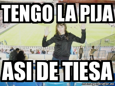 Meme Personalizado - tengo la pija asi de tiesa - 2024236