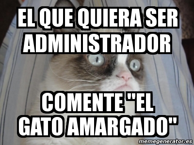 Meme Personalizado - El que quiera ser administrador comente "el gato ...