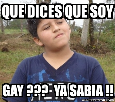 Meme Personalizado - que dices que soy gay ??? ya sabia !! - 2030807