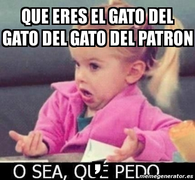 Meme Personalizado - Que eres el gato del gato del gato del patron ...