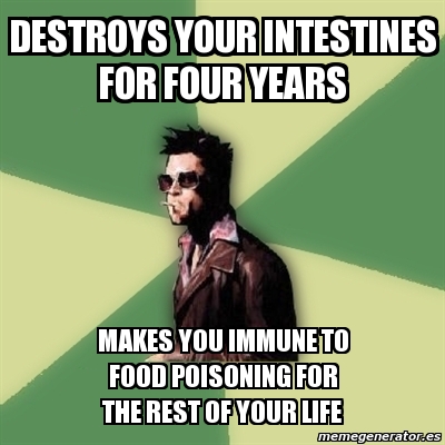 Meme Tyler Durden - destroys your intestines for four years makes you ...