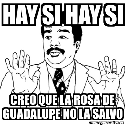 Meme Ay Si - HAY SI HAY SI CREO QUE LA ROSA DE GUADALUPE NO LA SALVO ...