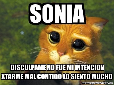 Meme Personalizado - sonia disculpame no fue mi intencion xtarme mal ...