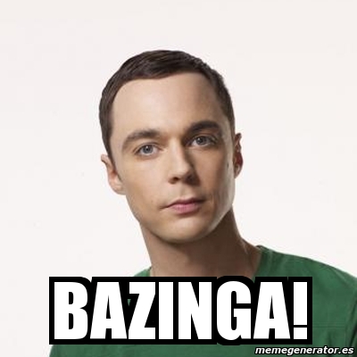 Meme Sheldon Cooper - bazinga! - 2343857