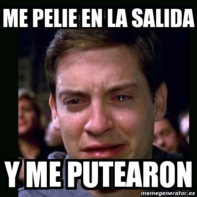 Meme crying peter parker - me pelie EN LA SALIDA y me putearon - 2471153