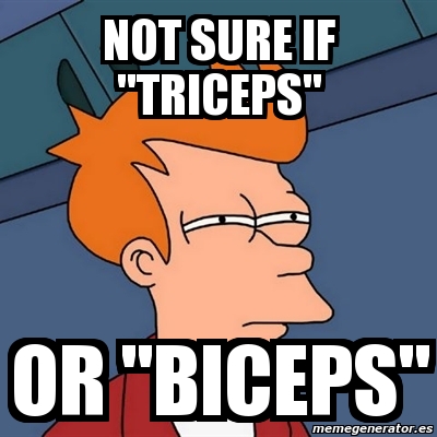 Meme Futurama Fry - Not sure if "Triceps" Or "Biceps" - 2511825