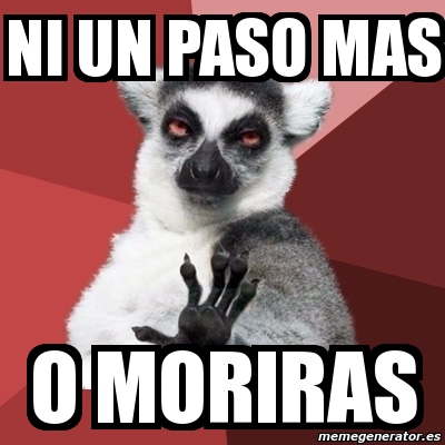 Meme Chill Out Lemur - NI UN PASO MAS O MORIRAS - 2535503