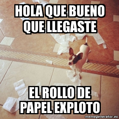 Meme Personalizado - Hola que bueno que llegaste El Rollo de papel ...