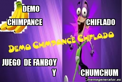 Meme Personalizado - Demo Chimpance chiflado juego de fanboy