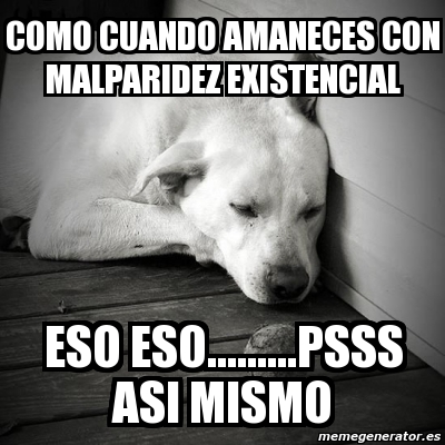 Meme Personalizado - como cuando amaneces con malparidez existencial ...