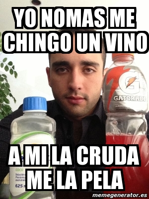 Meme Personalizado - yO NOMAS ME CHINGO UN VINO A MI LA CRUDA ME LA ...