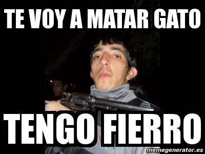 Meme Personalizado - te voy a matar gato tengo fierro - 2809152