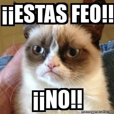 Meme Grumpy Cat - Â¡Â¡estas feo!! Â¡Â¡no!! - 2819629