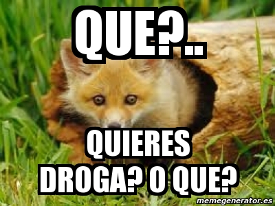 Meme Personalizado - que?.. quieres droga? o que? - 2866468