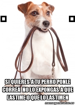 Meme Personalizado - . . SI QUIERES A TU PERRO PONLE CORREA NO LO ...