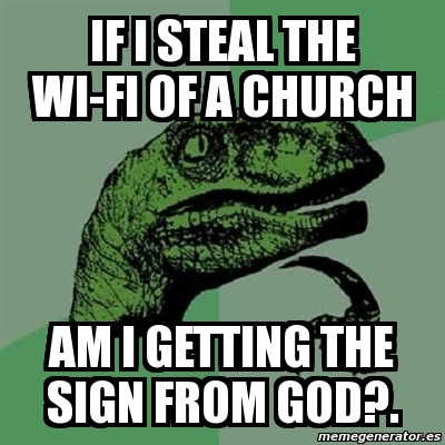 Meme Filosoraptor - If i steal the Wi-Fi of a church Am I getting the ...
