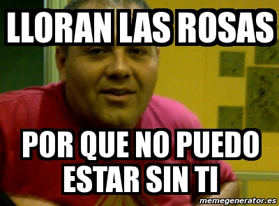 Meme Personalizado - lloran las rosas por que no puedo estar sin ti ...