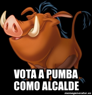 Meme Personalizado - Vota a Pumba como Alcalde - 20004194
