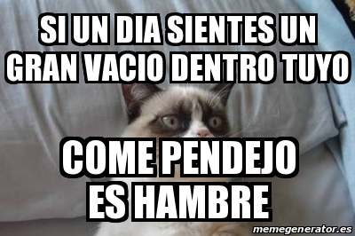 Meme Personalizado - Si un dia sientes un gran vacio dentro tuyo Come ...