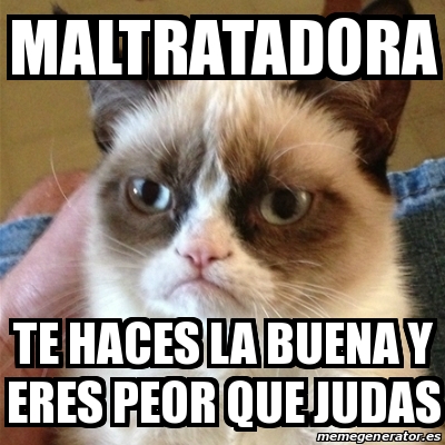 Meme Grumpy Cat - maltratadora te haces la buena y eres peor que judas ...