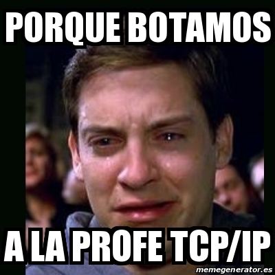 Meme crying peter parker - porque botamos a la profe tcp/ip - 20030181